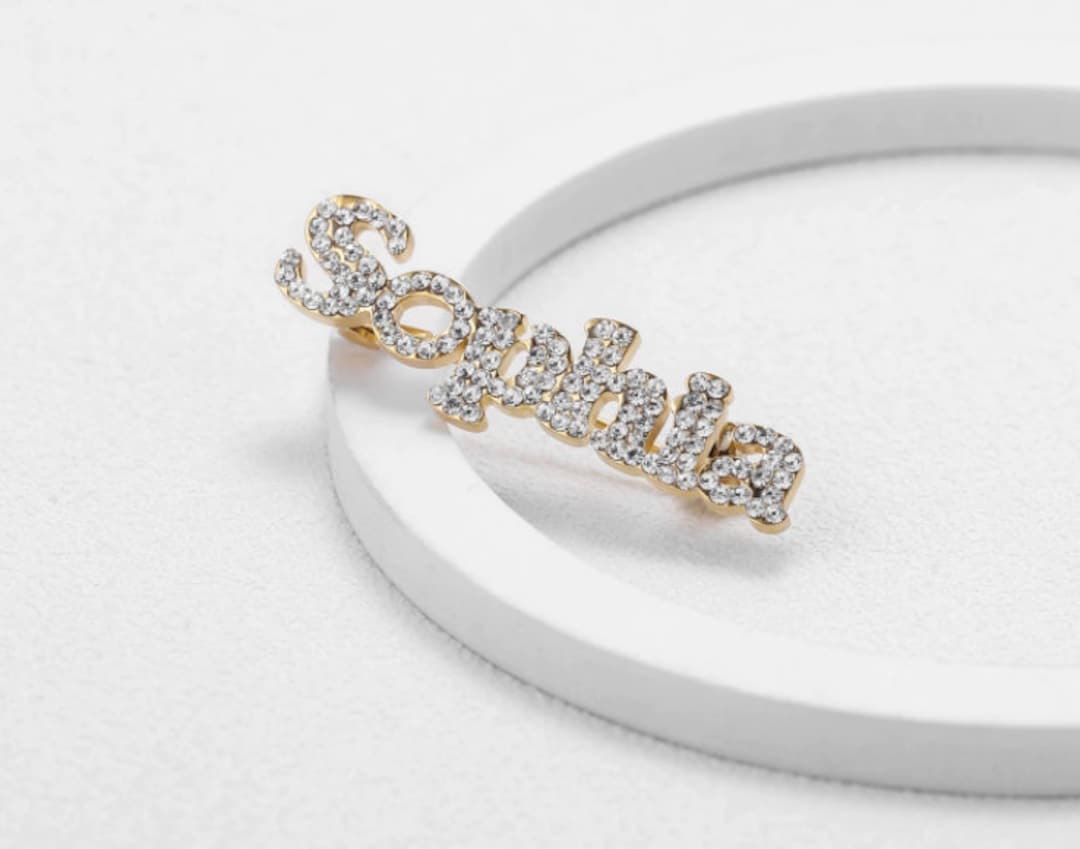 Fashion Custom Name Iced Out Brooch Luxury High-quality Stainless Steel ...