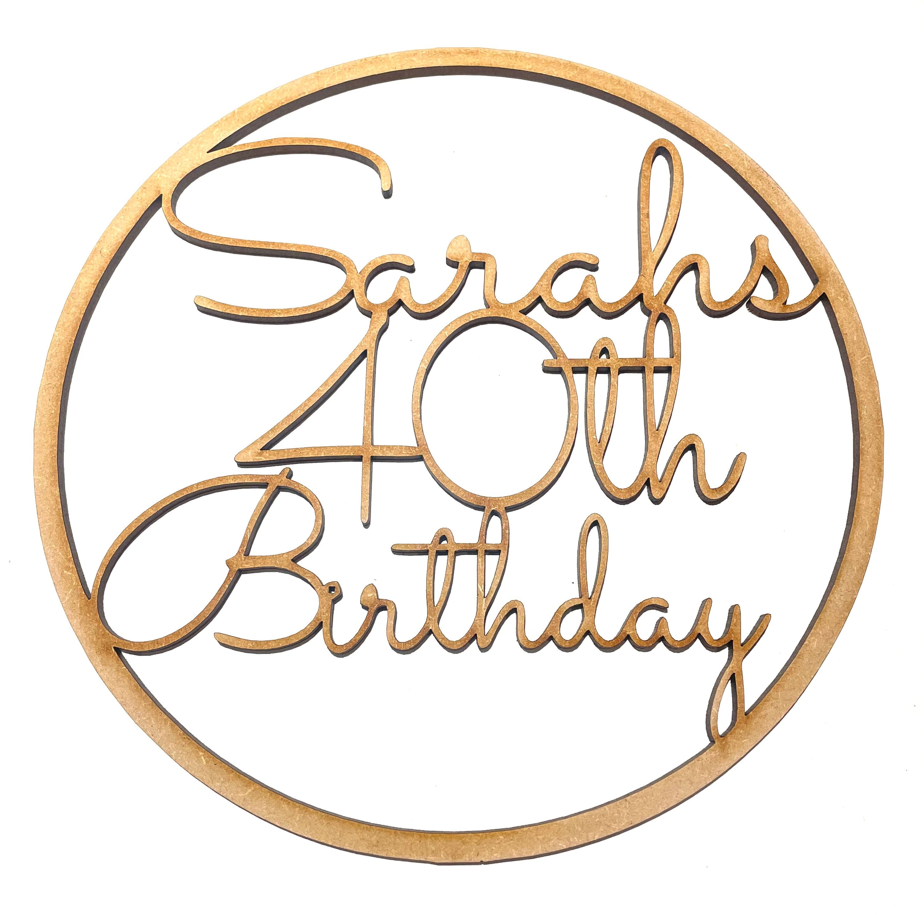 Happy Birthday Round Acrylic Mirror Gold Sign Large Acrylic Circle