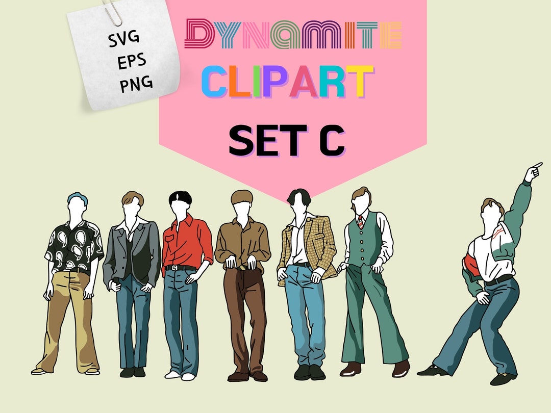 Bts-dynamite Inspired Clipart Set C_SVG,EPS,PNG for Cricut ,vetor File ...