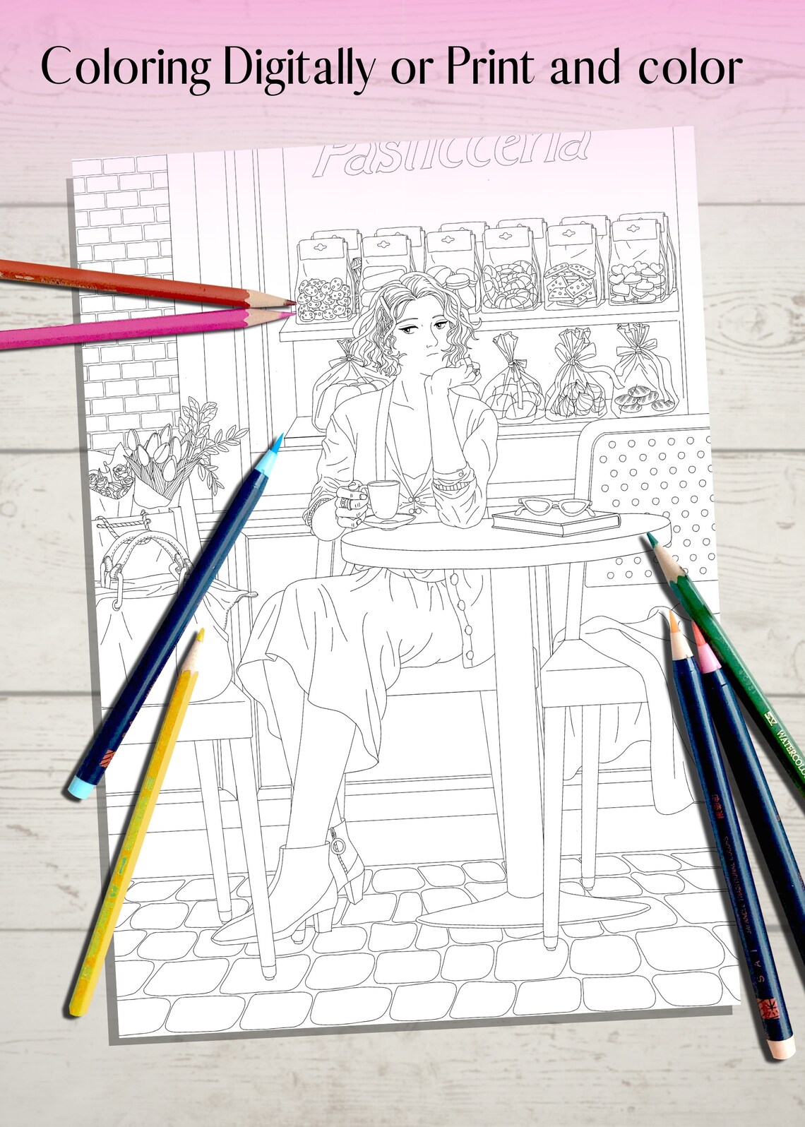 Daily Life in the City-printable Coloring Pages for - Etsy
