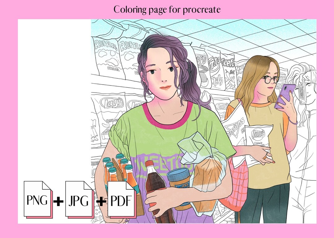 Happy Snack Time-printable Coloring Pages for Adult. - Etsy
