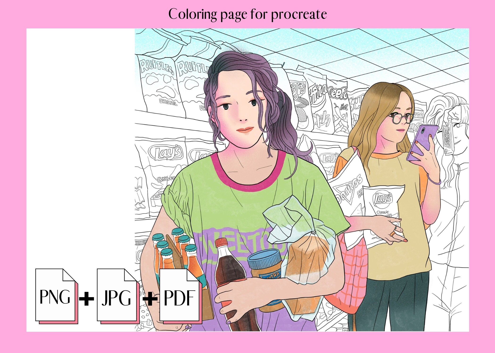 Happy Snack Time-printable Coloring Pages for Adult. - Etsy