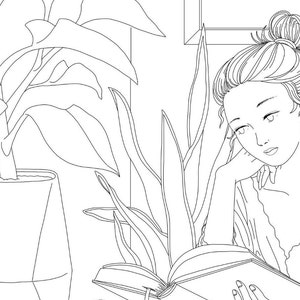 Rest Time at Home Printable Coloring Pages,adult Coloring Sheet,kids ...