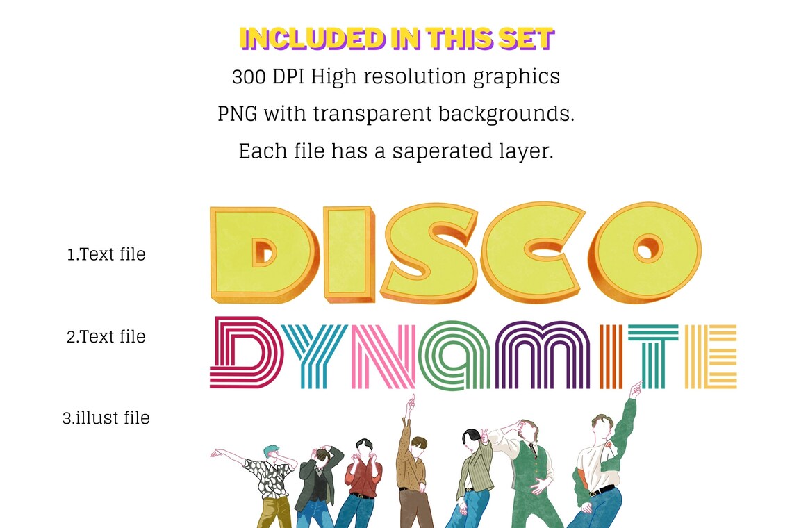 BTS Dynamite Clipart for stickerLOGO-PNG bangtan boys new | Etsy