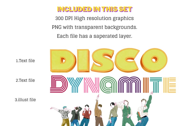 BTS Dynamite Clipart for Sticker,logo-png, Bangtan Boys New Album ...