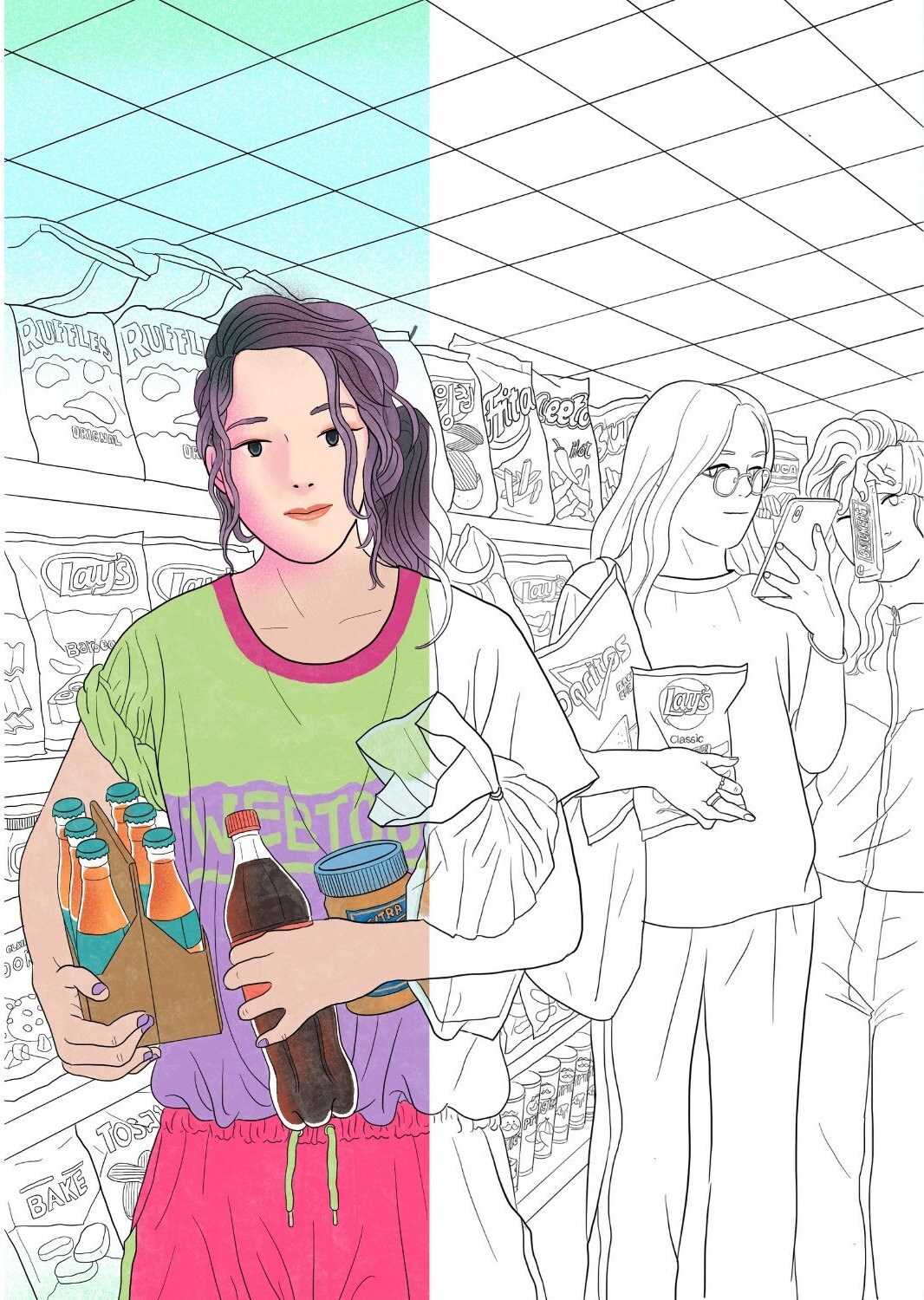 Happy Snack Time-printable Coloring Pages for Adult. - Etsy