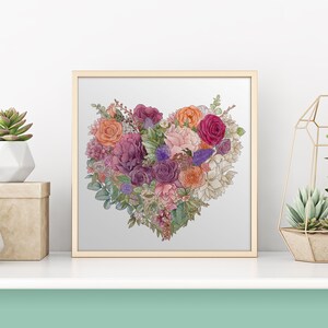 Autumn Floral Heart Png-wedding Clipart - Etsy