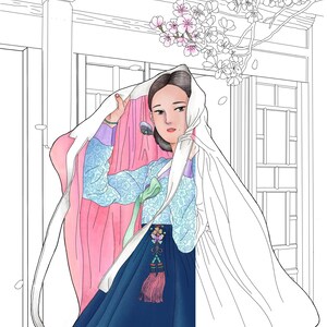 Walking Around the Palace Alone in Spring Day-printable Coloring Pages ...