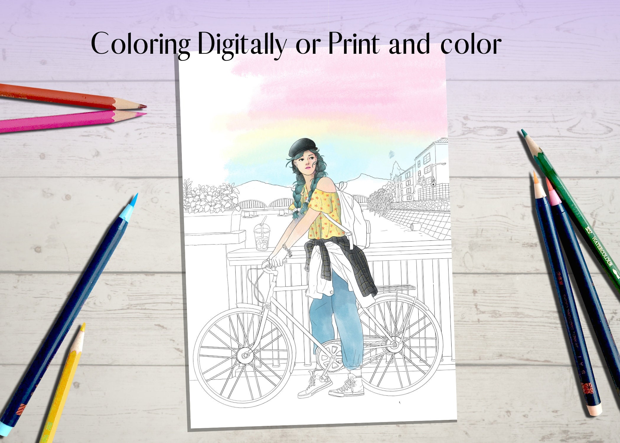 Summer Breeze Printable Coloring Pagescoloring Pages for - Etsy