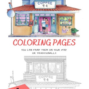 Little Shop Coloring Pages set of 3-PNGPDFJPG | Etsy