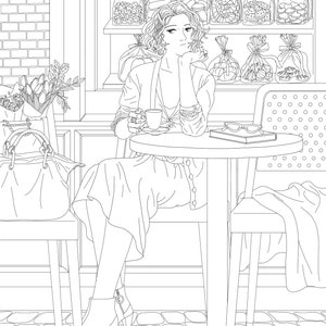 Daily Life in the City-printable Coloring Pages for Woman,coloring ...