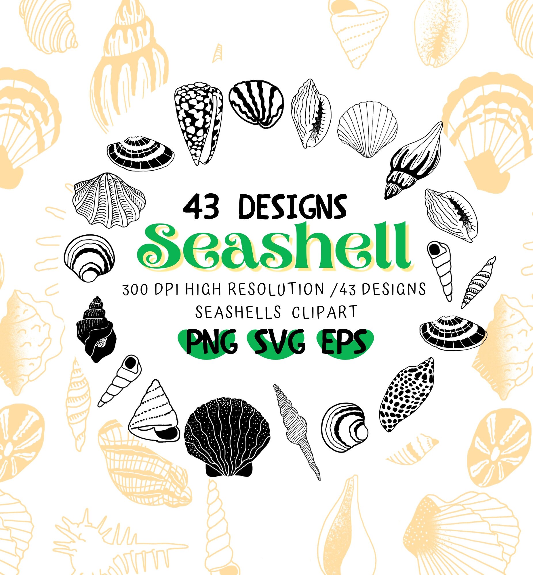 Seashell Clipart svg,seashell Monogram,seashell Cut File,seashell SVG ...