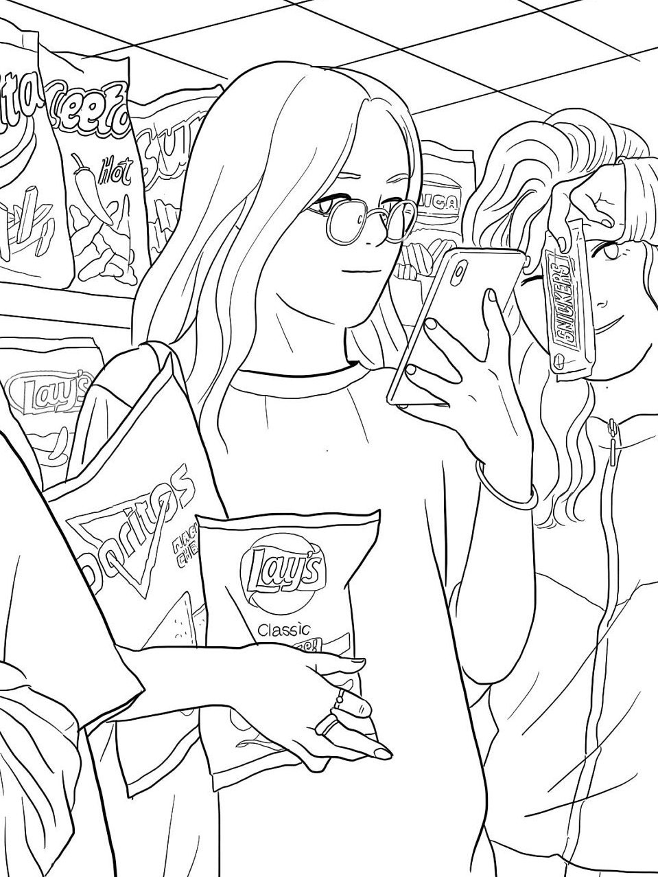 Happy Snack Time-printable Coloring Pages for Adult. - Etsy