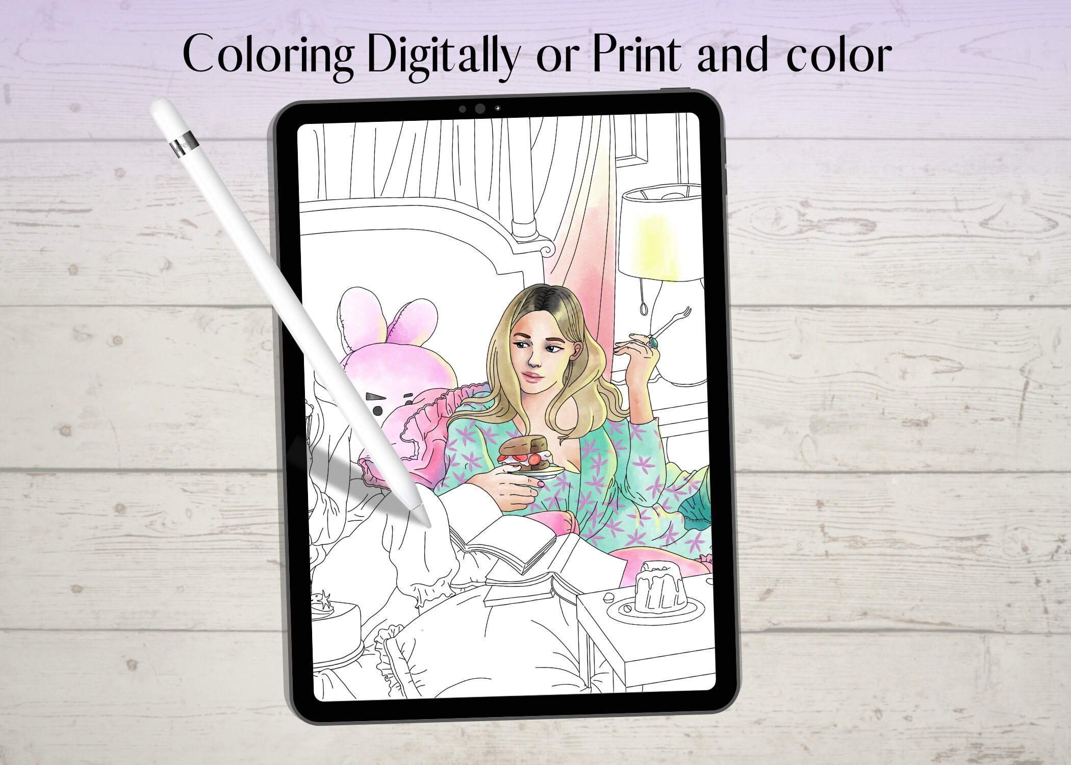 Slumber Party printable Coloring Pages for Adult. - Etsy