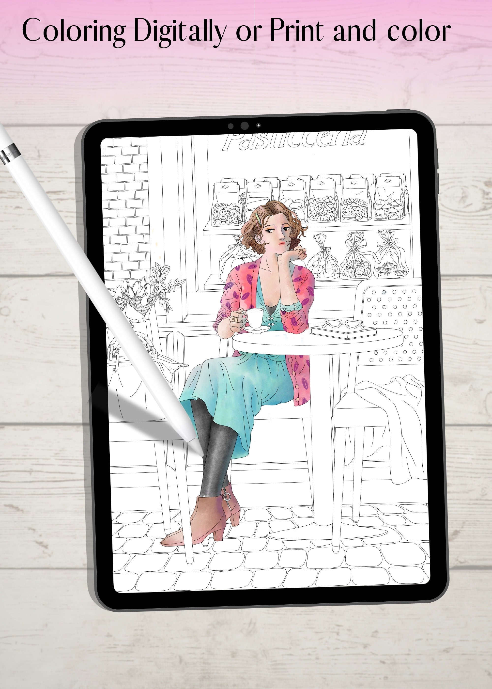 Daily Life in the City-printable Coloring Pages for Woman,coloring ...