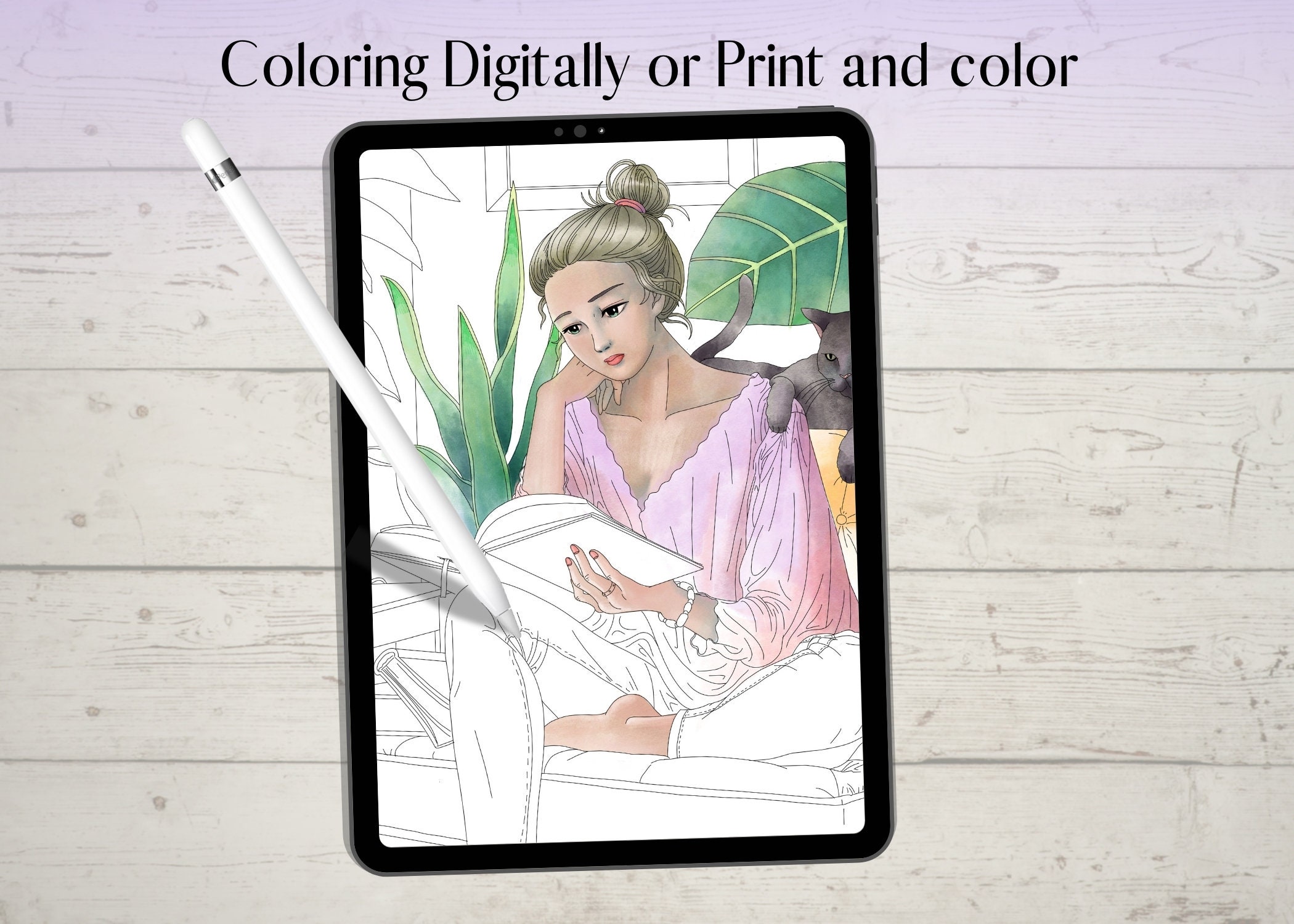 Rest Time at Home Printable Coloring Pages,adult Coloring Sheet,kids ...