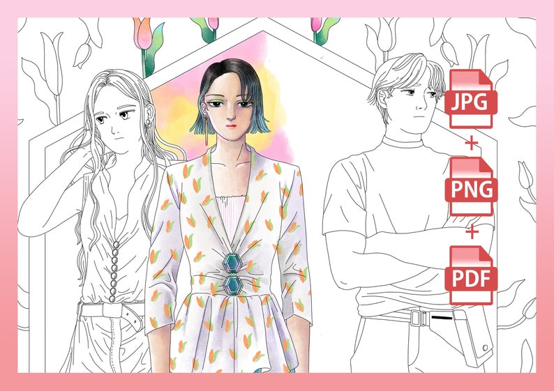 Friends Printable Coloring Pagescoloring Pages for Adult - Etsy