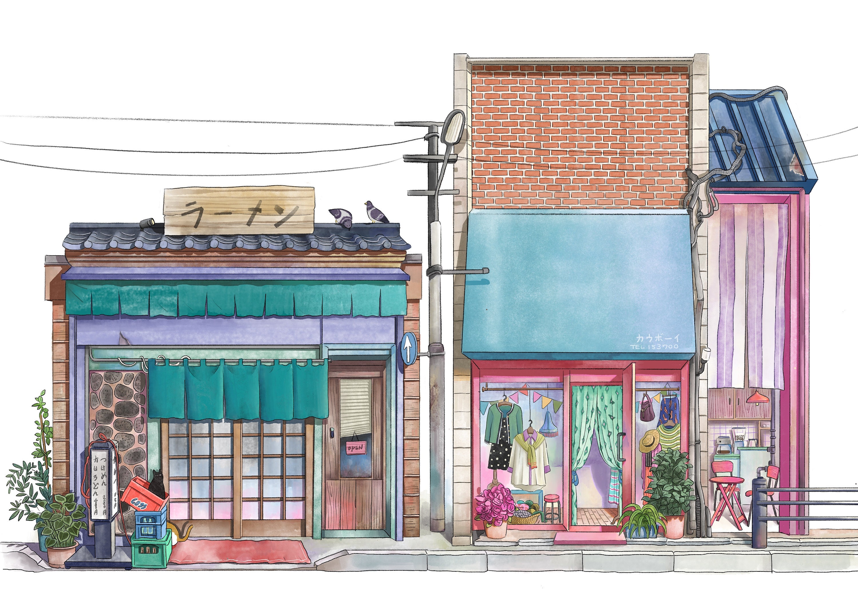 Small Building of Tokyo-japanese Wall Art Decor - Etsy