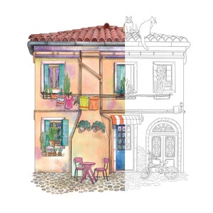 Building Coloring Pages ,set of 3-PNG,PDF,JPG - Etsy