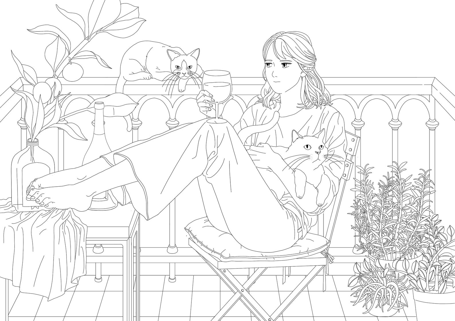 Happy Time Printable Coloring Pagescoloring Pages for | Etsy