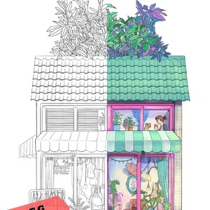 Little Shop Coloring Pages set of 3-PNGPDFJPG | Etsy