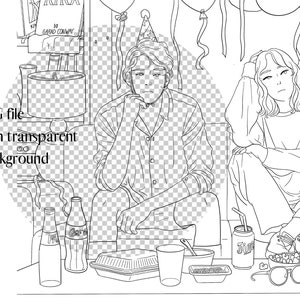 The Party is Over -printable Coloring Pages for Adult. - Etsy