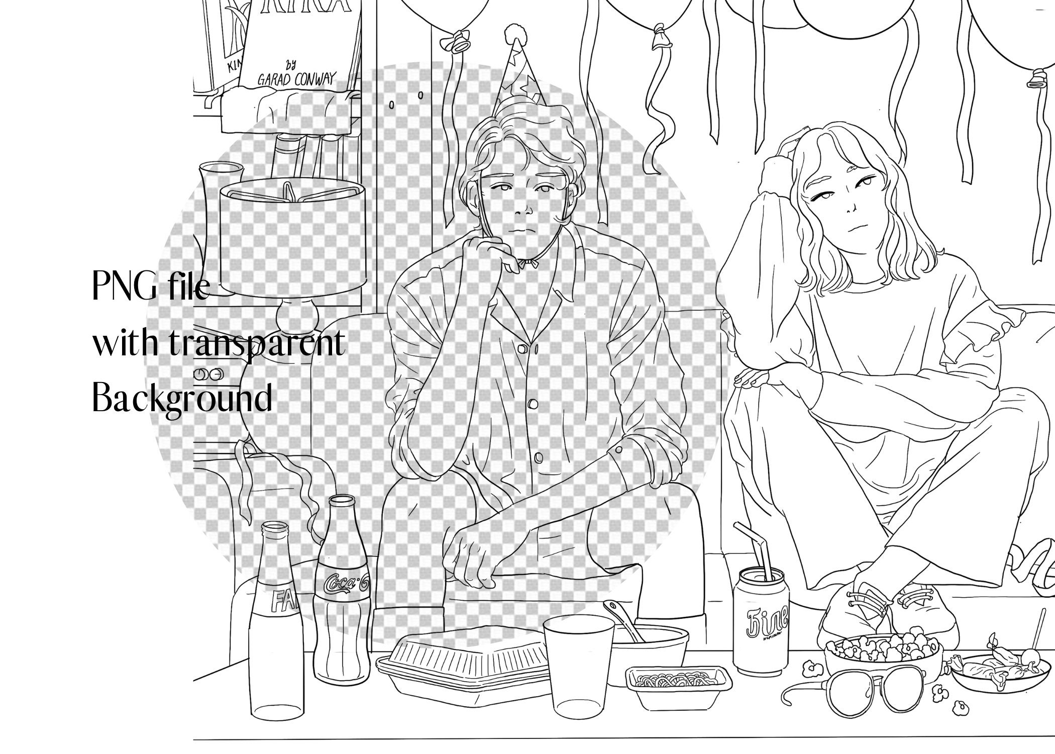 The Party is Over printable Coloring Pages for Adult. - Etsy