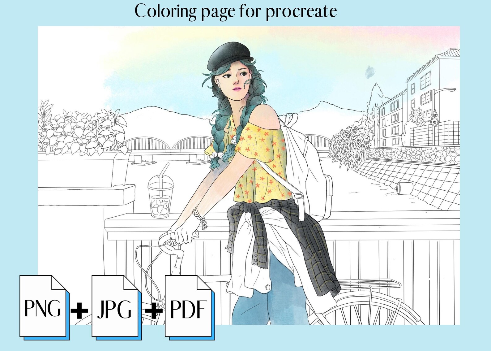 Summer Breeze Printable Coloring Pagescoloring Pages for - Etsy