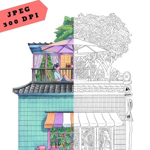 Little Shop Coloring Pages set of 3-PNGPDFJPG | Etsy