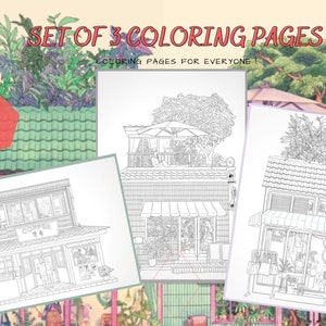 Little Shop Coloring Pages set of 3-PNGPDFJPG | Etsy
