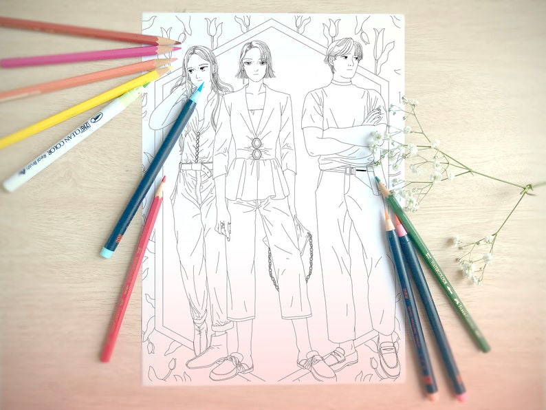 Friends Printable Coloring Pagescoloring Pages for Adult - Etsy