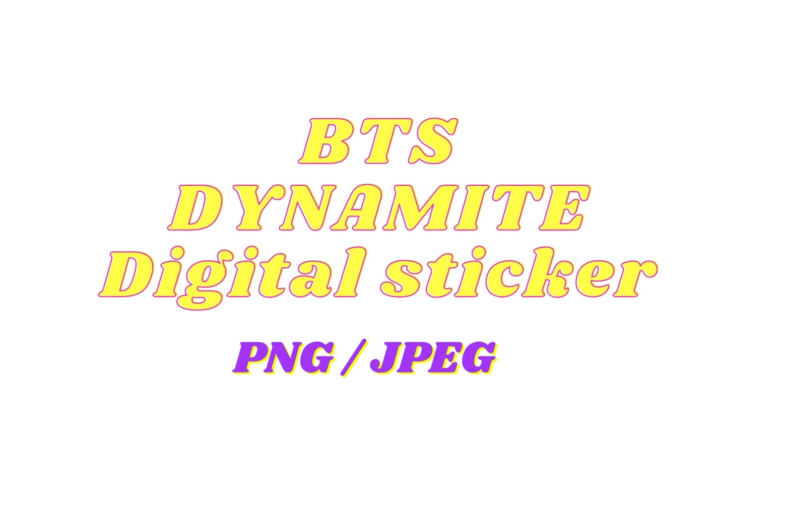 BTS Dynamite Sticker-digital Clipartbts Lyrics Print - Etsy