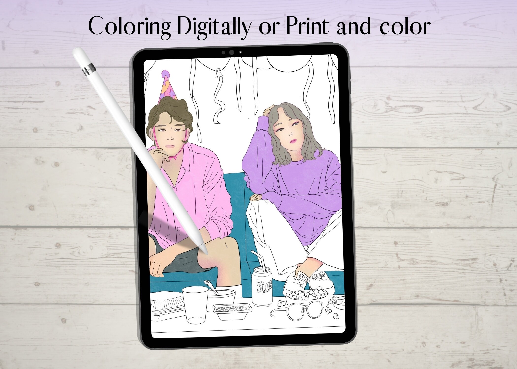 The Party is Over printable Coloring Pages for Adult. - Etsy