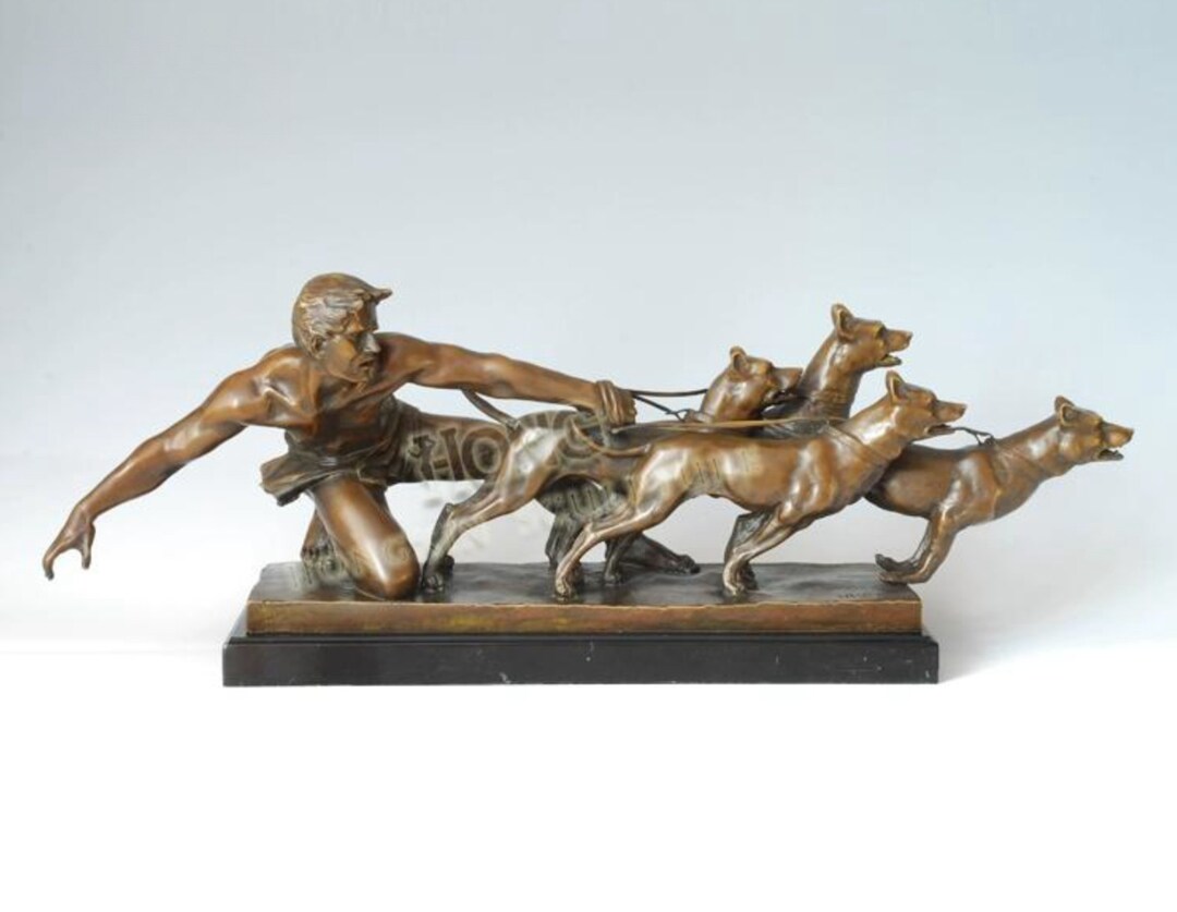 Man Walking Dog Bronze Sculpture,male Statues Home Decor,male Mythology ...