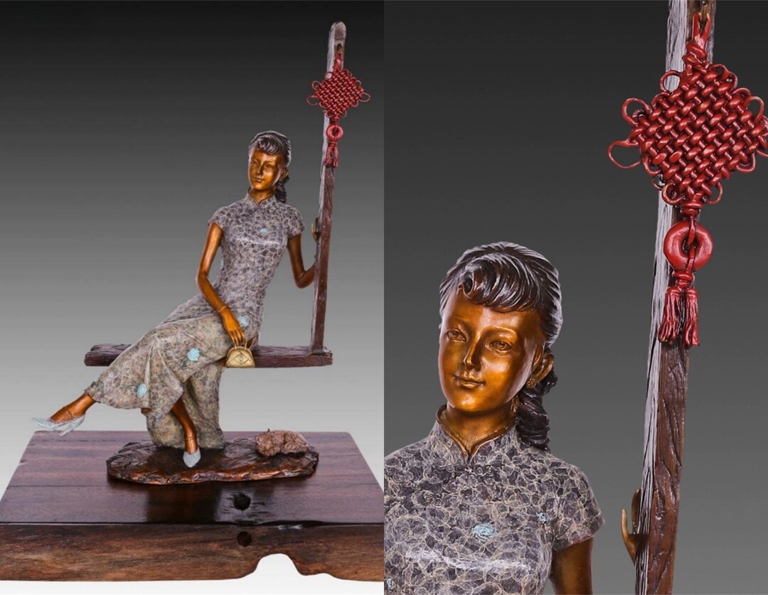 Chinese Girl Bronze Sculpture,chinese Girl Statues Home Decor,chinese ...