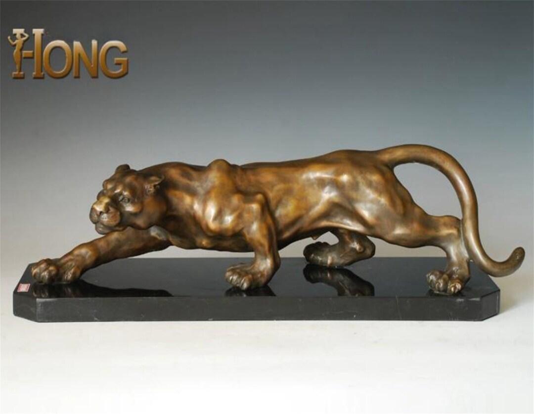Leopard Bronze Sculpture,leopard Statues Home Decor,leopard Decor ...