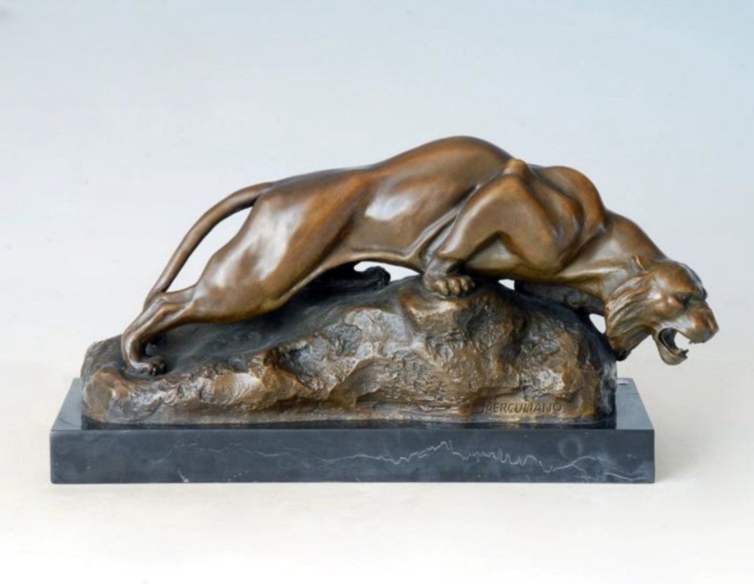Leopard Bronze Sculpture,leopard Statues Home Decor,leopard Decor ...