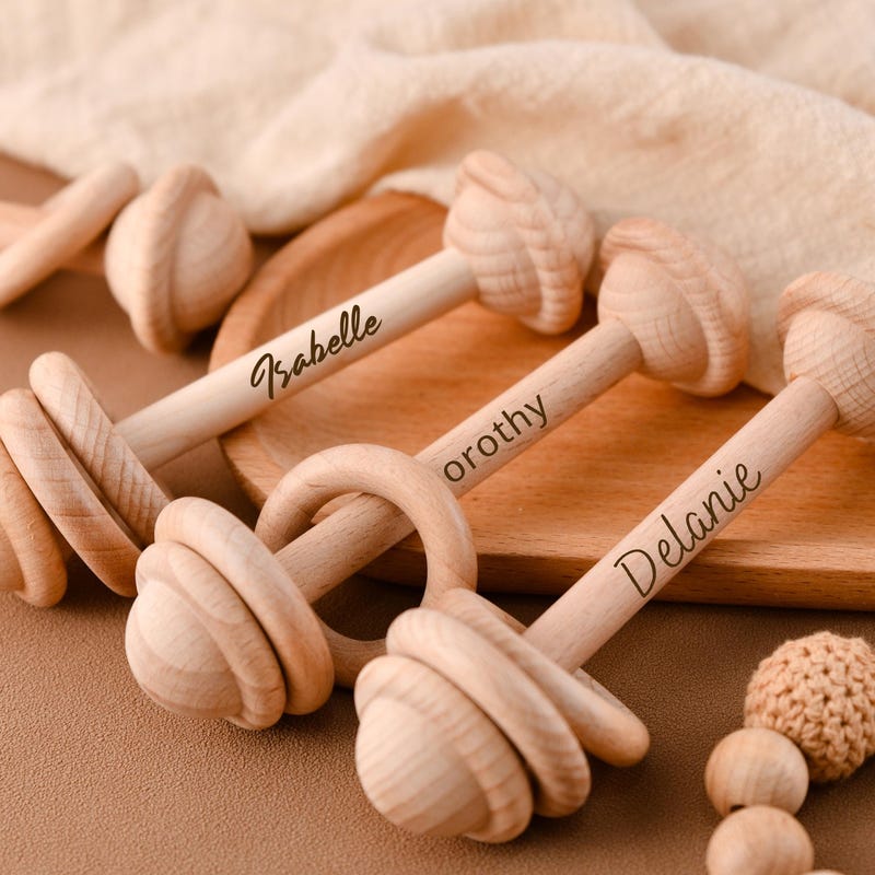 Wooden Rattle - Etsy