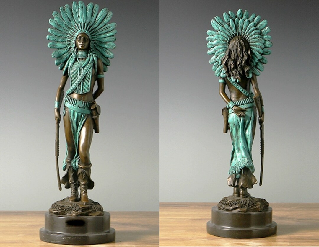 Native American Bronze Sculpture,native American Statues Home Decor ...