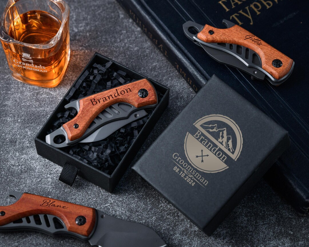 Personalised Engraved Pocket Knife, Custom Best Man Gift for Him ...