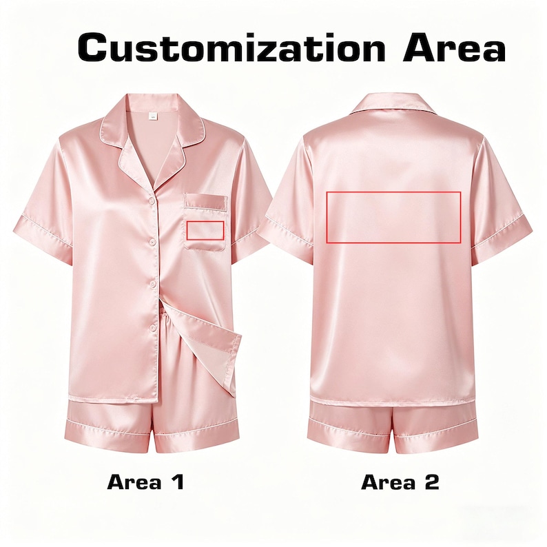 Personalized Satin Kids Pajama Set With Name, Flower Girl Gift, Button ...