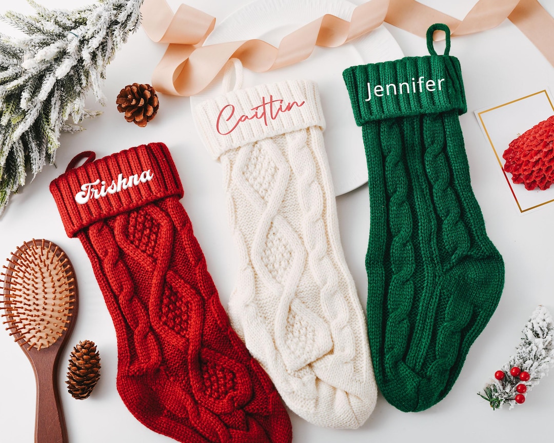 Custom Embroidered Christmas Socks, Personalized Christmas Socks ...