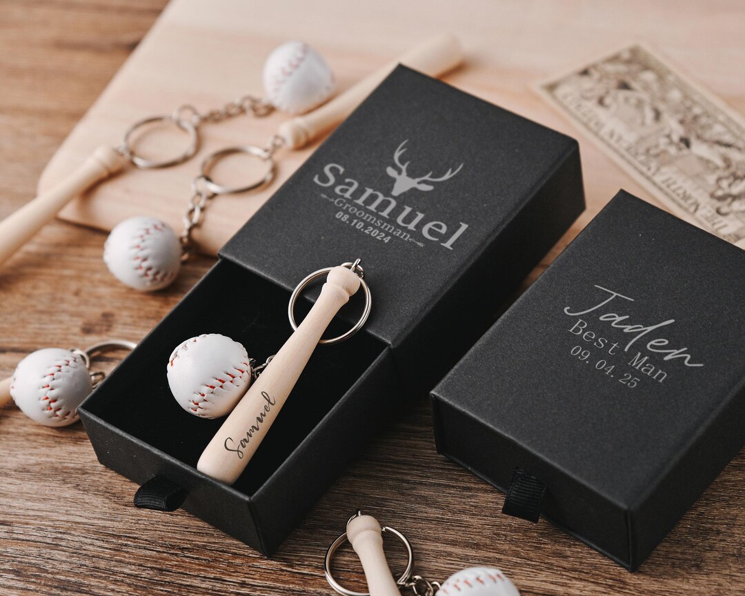 Personalized Baseball Keychains Groomsmen Gifts, Customized Mini ...