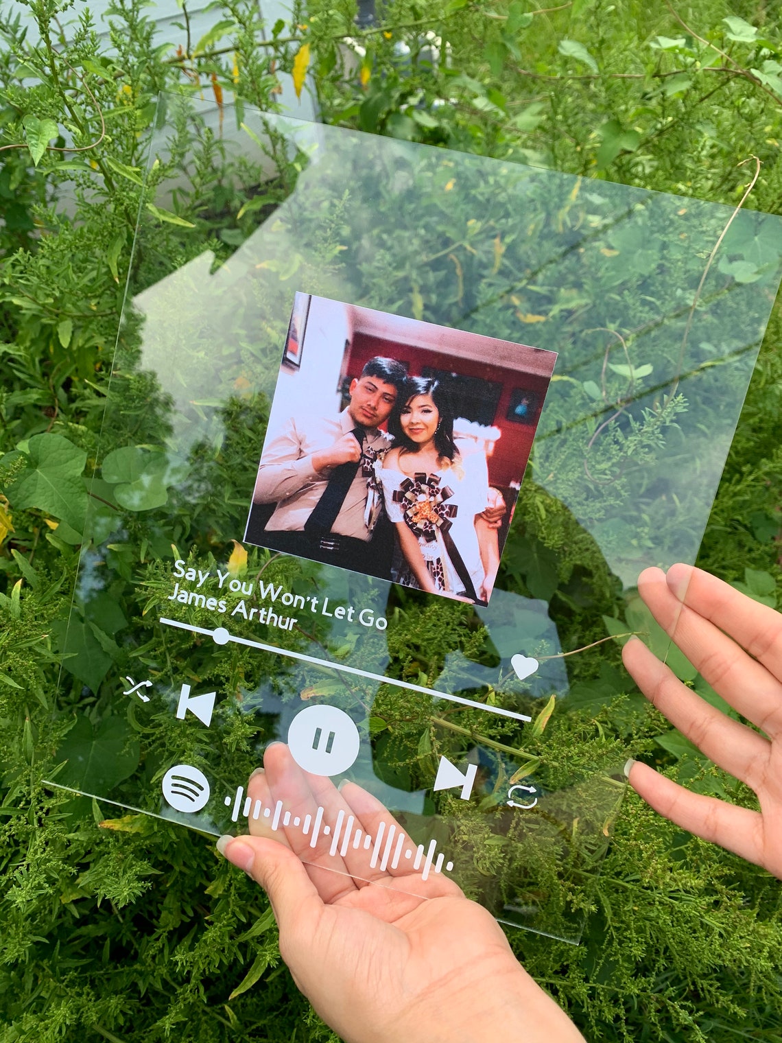 Personalized Glass Song Plaque Scannable Image - Etsy