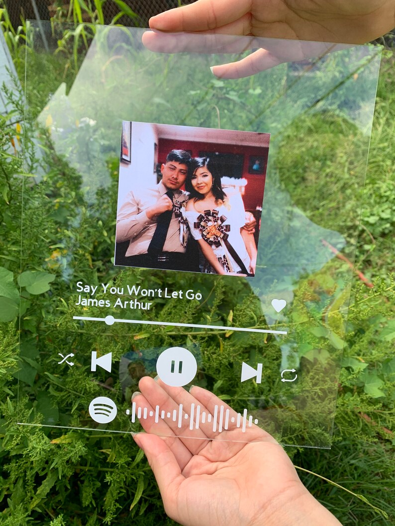 Personalized Glass Song Plaque Scannable Image - Etsy