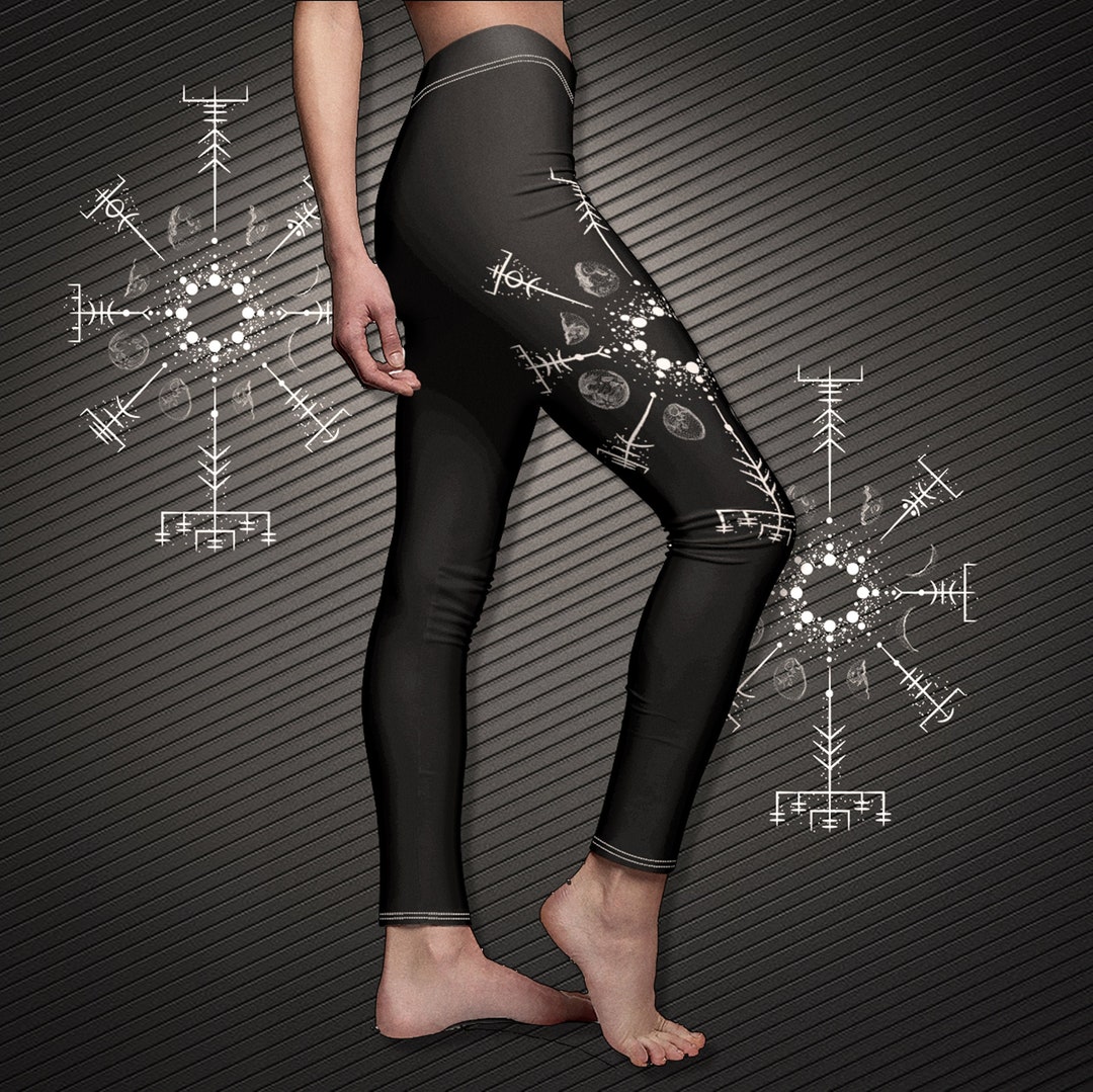 Viking Vegvisir Leggings - Norse Compass Yoga Pants, Pagan Spiritual ...