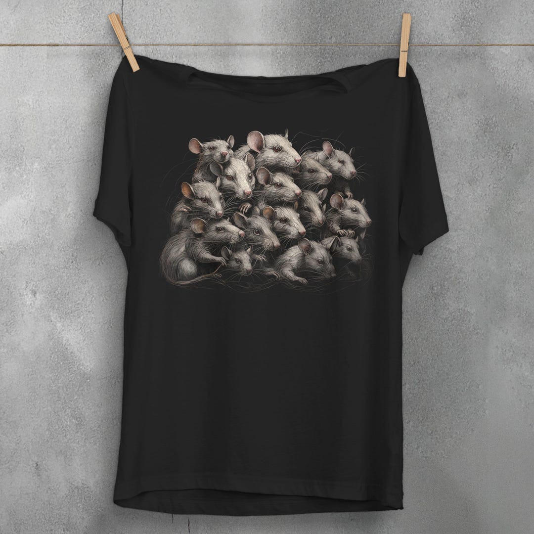 Rat King T-shirt Creepy Cute Animal Lover Apparel Soft Grunge Nu Goth ...