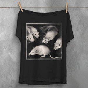 Unisex Gothic Rat Tee, Hand-painted, Black Cotton, Plus Sizes ...