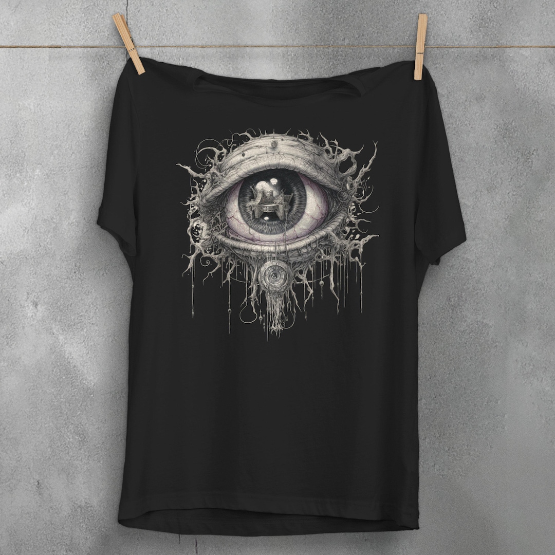 Gothic Eye Graphic T-shirt Plus Size Goth Tee Eerie Eye Art Shirt ...