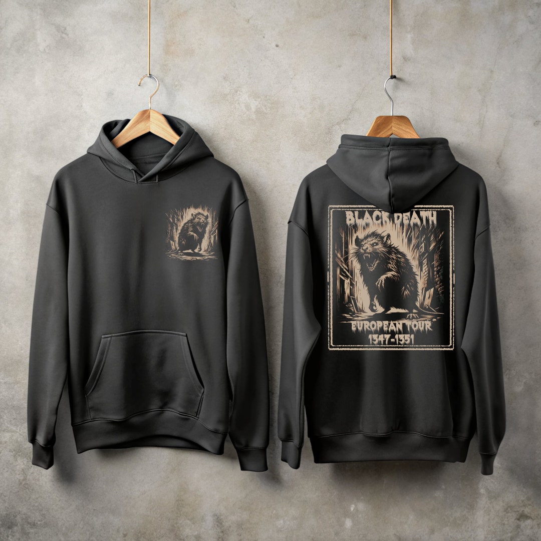 Black Death Hoodie European Tour 1347-1351 Jumper Gothic Plus Size ...